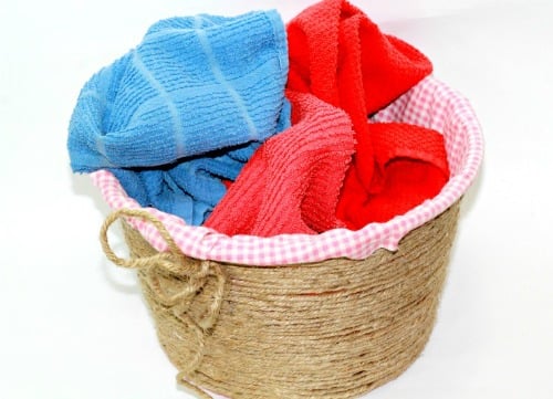 DIY Rope Basket No Sew - ThirtySomethingSuperMom