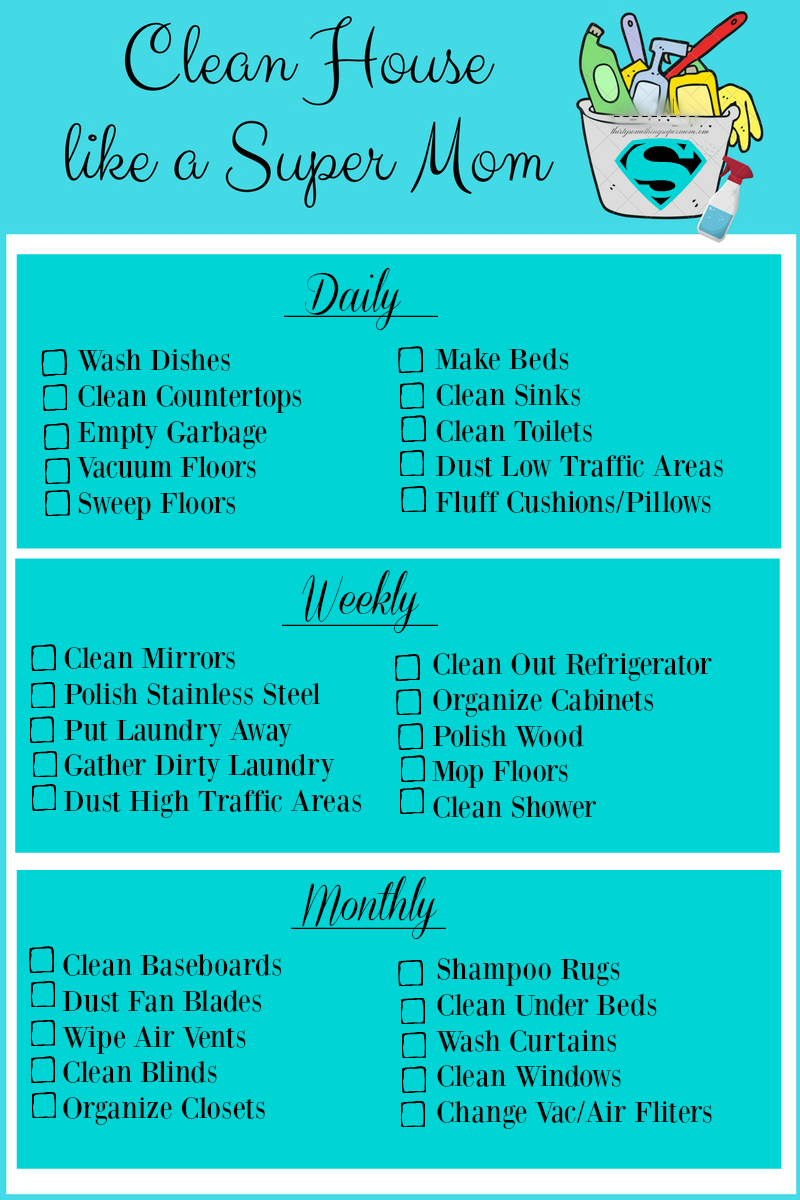 Housekeeping Tips & Printable Checklist for a Super Clean House ...