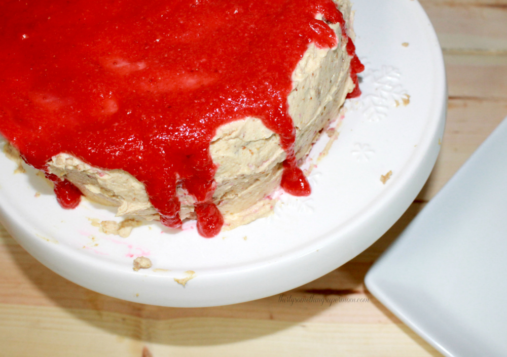 Healthy Strawberry Banana SCD Cake with Peanut Butter Frosting