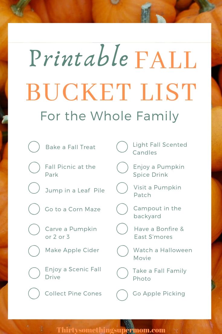 Fall Bucket List for the Whole Family
