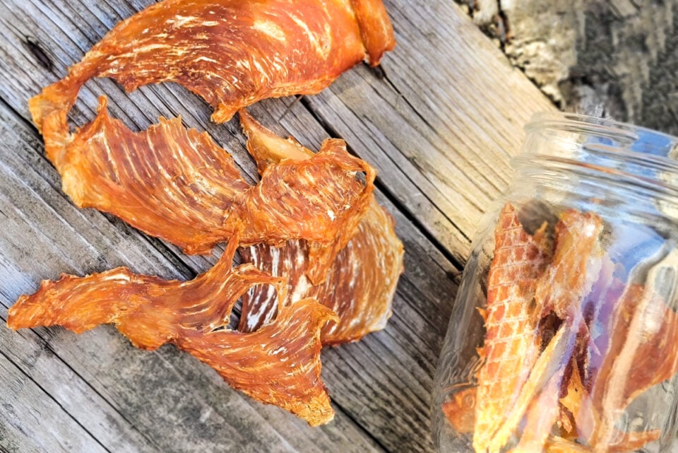 Homemade Dog Jerky Dehydrated Chicken Treats for Dogs